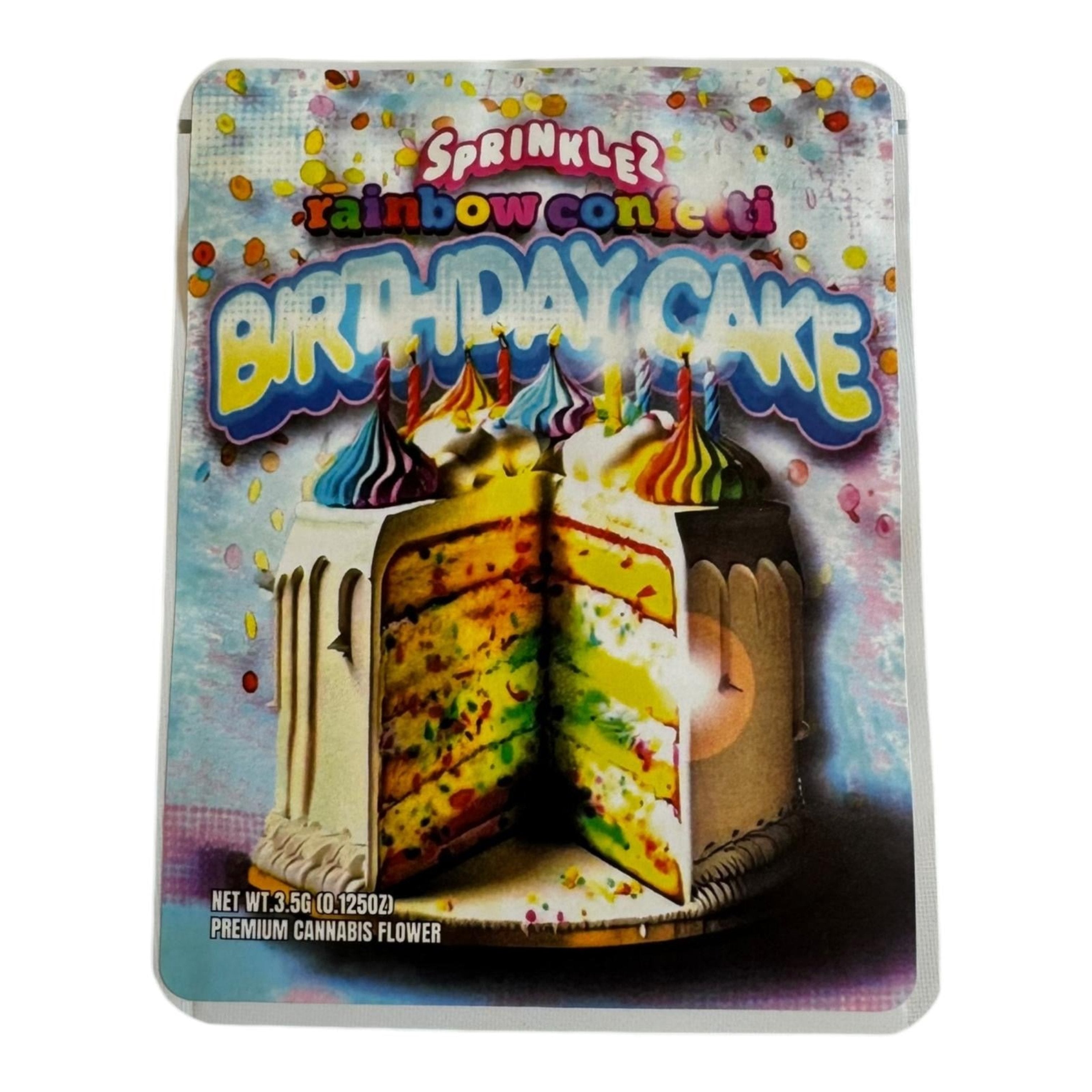 Sprinklez Rainbow Confetti Birthday Cake 3.5G Mylar Bags