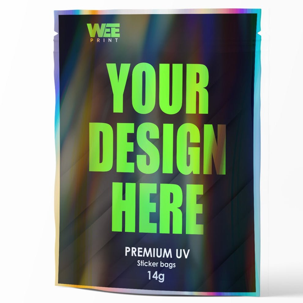 3.5g Custom UV Sticker Mylar Bags | Custom Printed Mylar Bags | WEEPRINT