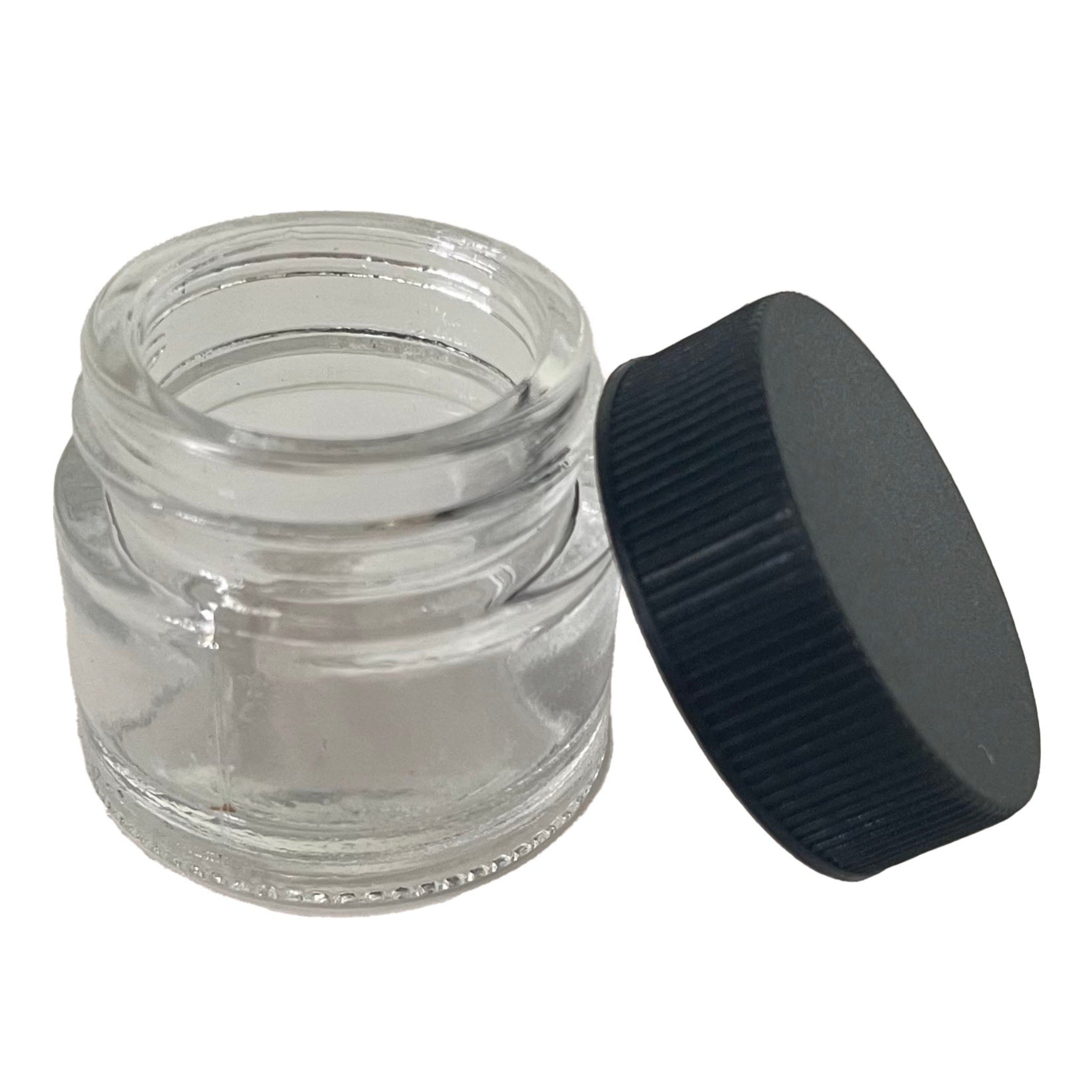 10 ml Clear Black Cap Jar | Best Black Cap Jar | Transparent glass jar